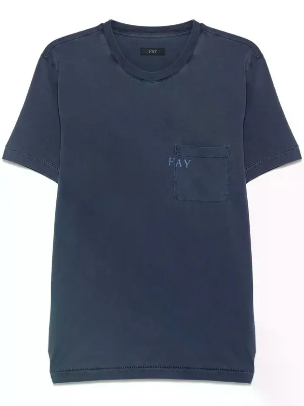 FAY Logo-print T-shirt - Blue