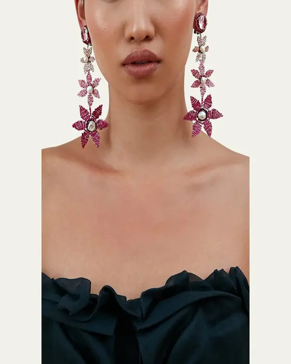 Ranjana Khan Tiered Drop Earrings
