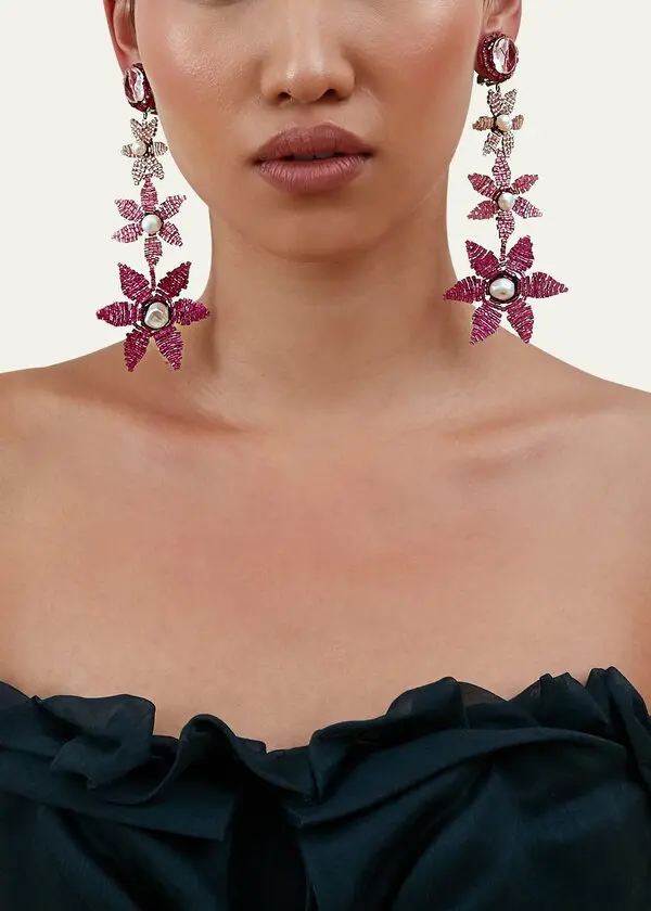 Ranjana Khan Tiered Drop Earrings