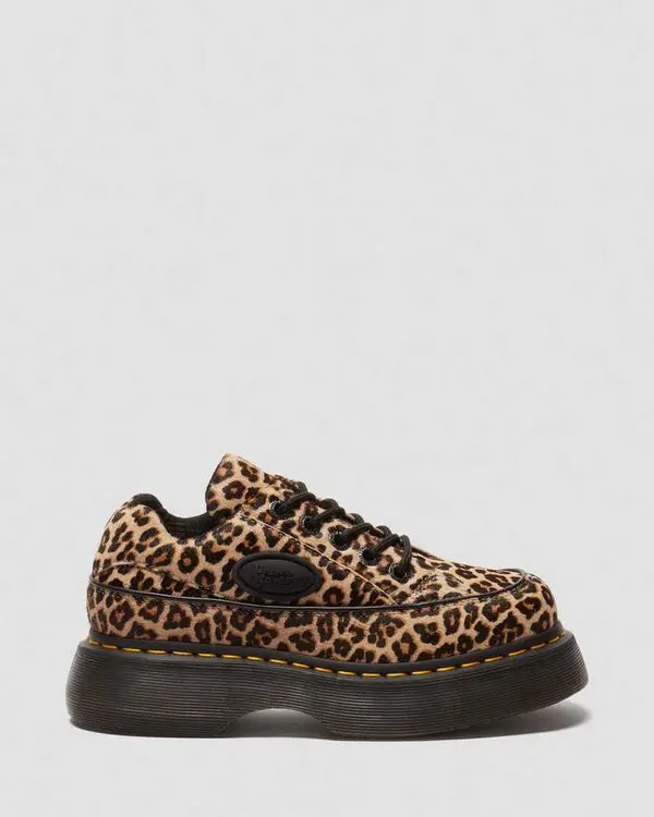 Dr. Martens Buzz 5-eye Leopard Shoes - Tan