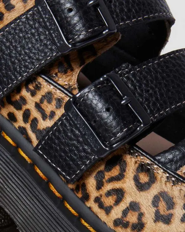 Dr. Martens Buzz Leopard Mary Jane Shoes - Tan