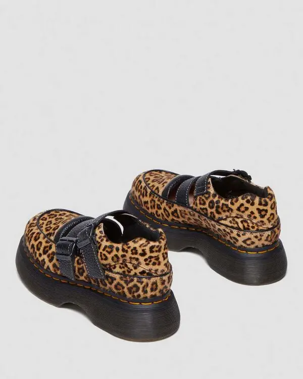 Dr. Martens Buzz Leopard Mary Jane Shoes - Tan