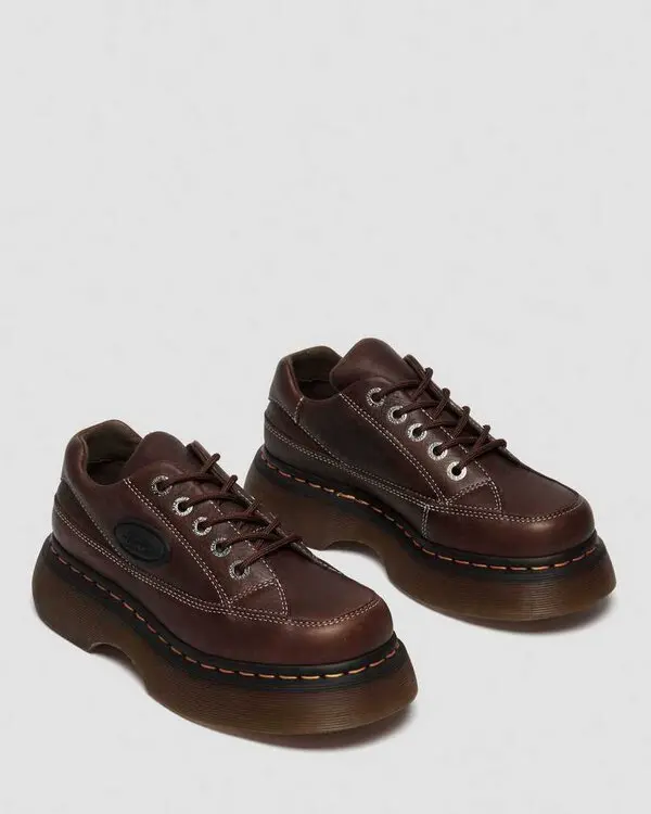 Dr. Martens Buzz 5-eye Grizzly Leather Shoes - Brown
