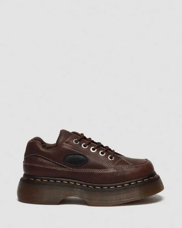Dr. Martens Buzz 5-eye Grizzly Leather Shoes - Brown