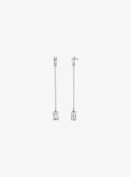 Michael Kors Cubic Zirconia Drop Earrings - Silver