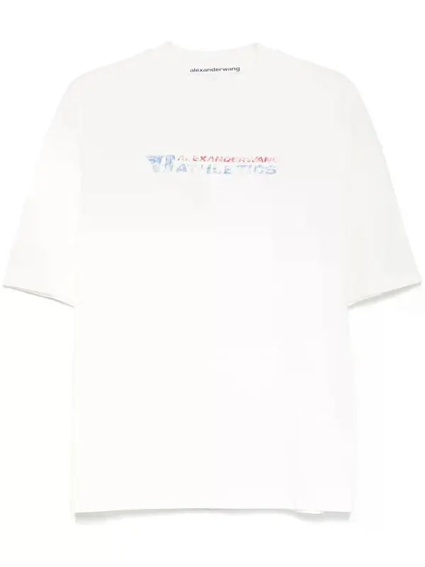 Alexander Wang Logo-print T-shirt - Neutrals