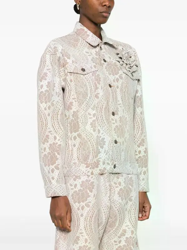 Giuseppe Di Morabito Lace-effect Denim Jacket