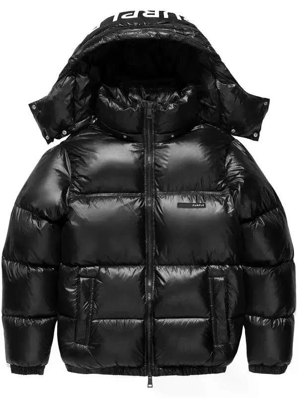 PURPLE BRAND Nylon Snap Off Hood Puffer Jacket
