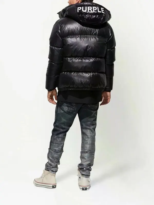 PURPLE BRAND Nylon Snap Off Hood Puffer Jacket