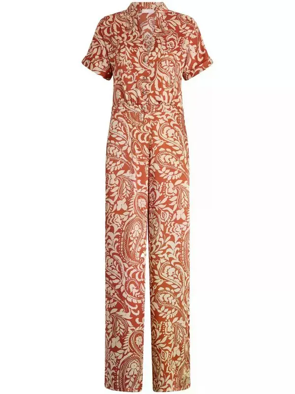 Liu Jo Printed Twill Jumpsuit - Orange