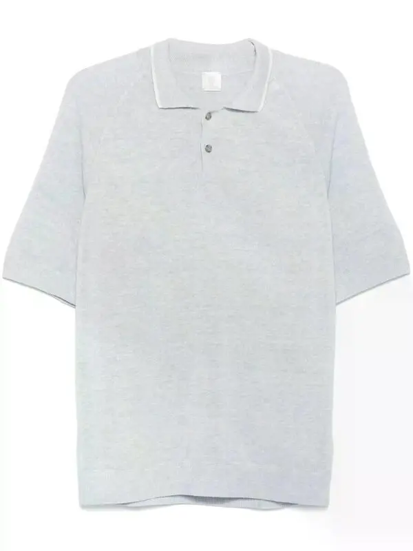 Eleventy Mélange-effect Polo Shirt - Blue