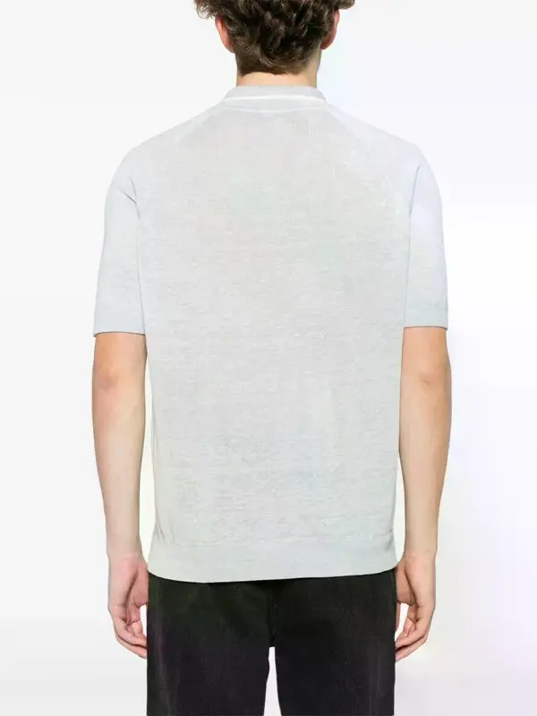 Eleventy Mélange-effect Polo Shirt - Blue