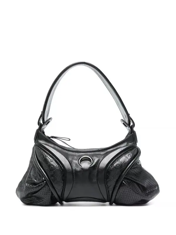 MARINE SERRE Moonogram Embossed Leather Shoulder Bag