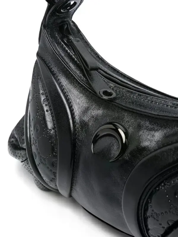 MARINE SERRE Moonogram Embossed Leather Shoulder Bag