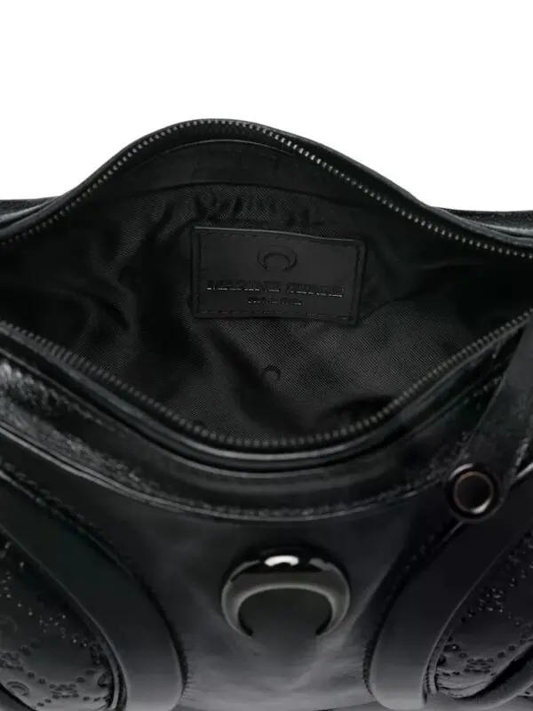 MARINE SERRE Moonogram Embossed Leather Shoulder Bag
