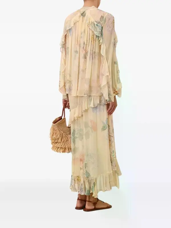 Zimmermann Illuminate Asymmetric Maxi Skirt - Yellow