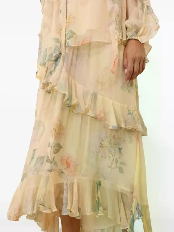 Zimmermann Illuminate Asymmetric Maxi Skirt - Yellow