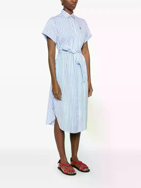 ralph lauren blue and white striped dress 50er Hourglass swing dress in navy blue main image 1