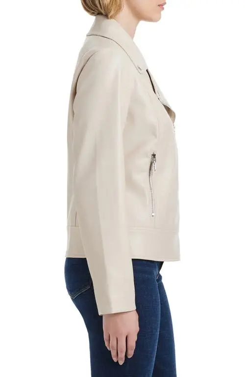 Vince Camuto Asymmetric Zip Faux Leather Moto Jacket - Soft Dove