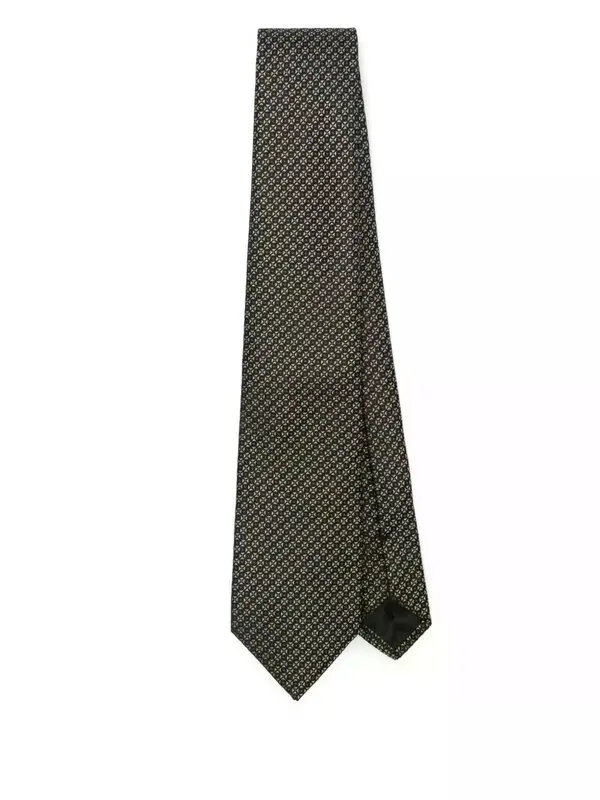 Emporio Armani Patterned-jacquard Neck Tie - Black