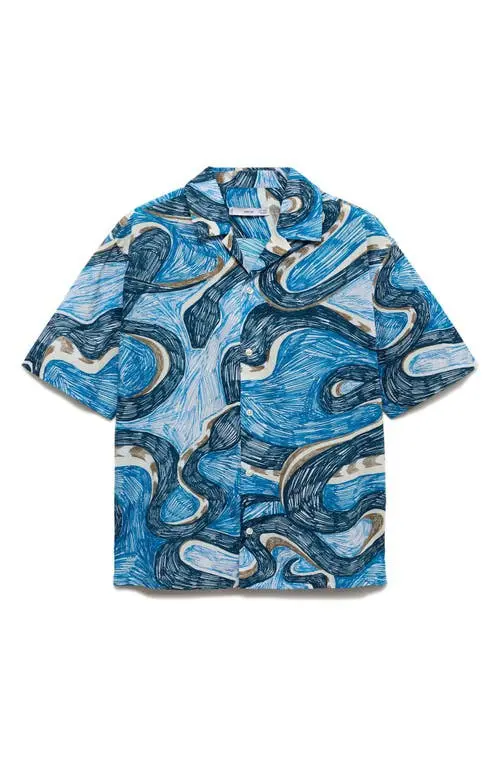 Mango Regular Fit Print Camp Shirt