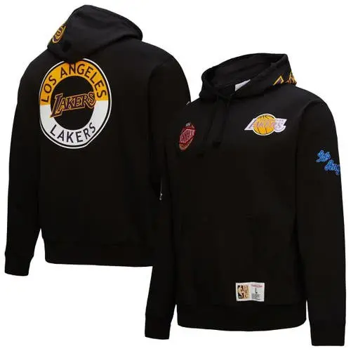 Mitchell & Ness Los Angeles Lakers Hardwood Classics Pullover Hoodie - Black