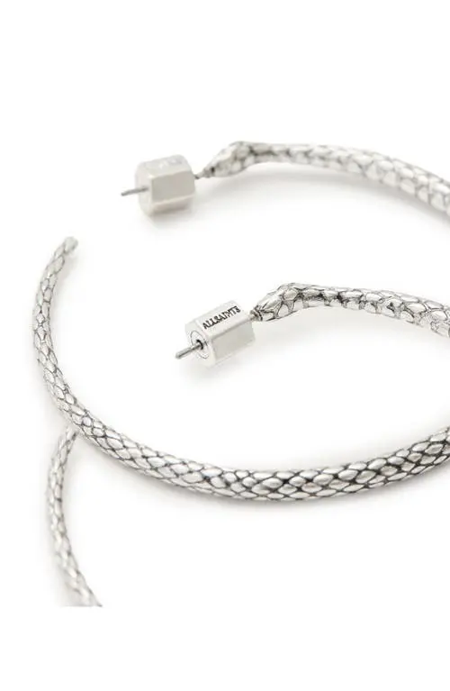 ALLSAINTS Serpentine Hoop Earrings - Warm Silver