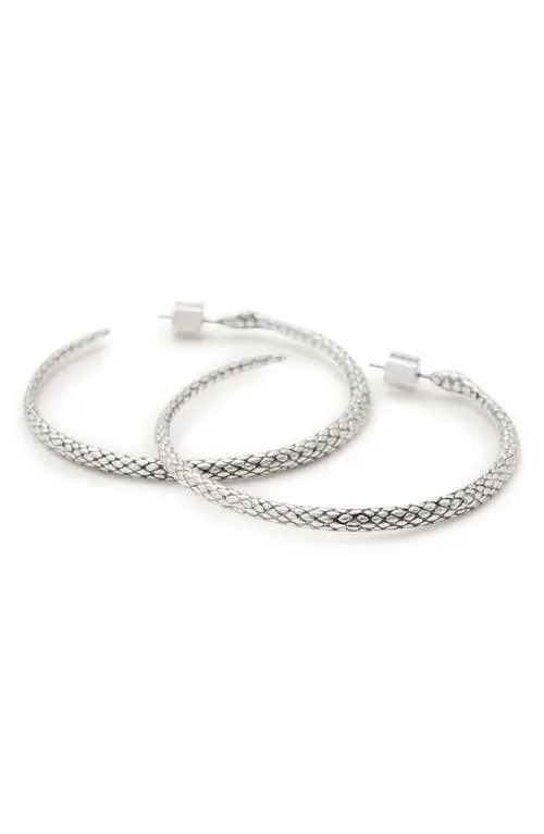 ALLSAINTS Serpentine Hoop Earrings - Warm Silver