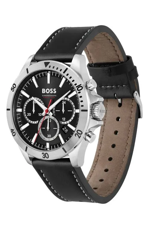 BOSS Troper Chronograph Strap Watch - Black