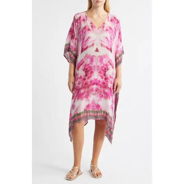 APNY Print Midi Caftan - Pink/white Multi