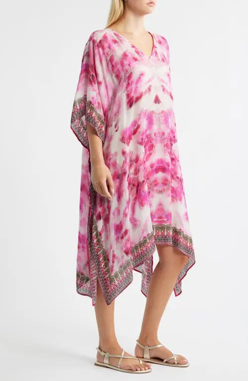 APNY Print Midi Caftan - Pink/white Multi