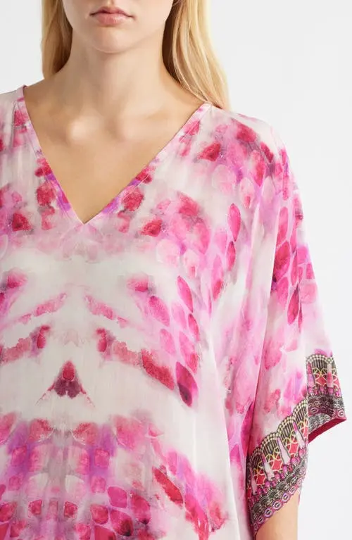 APNY Print Midi Caftan - Pink/white Multi