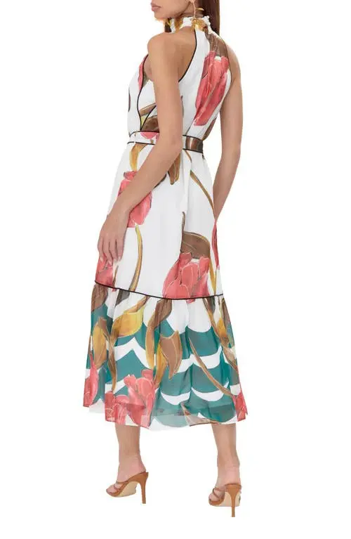 Adelyn Rae Floral Halter Midi Dress