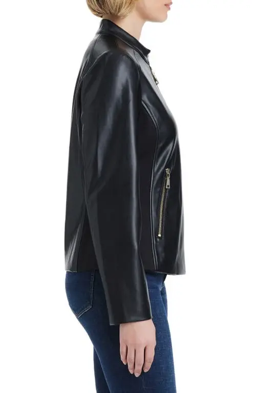 Vince Camuto Faux Leather Jacket - Black