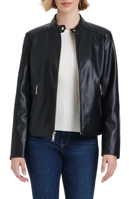 Vince Camuto Faux Leather Jacket - Black