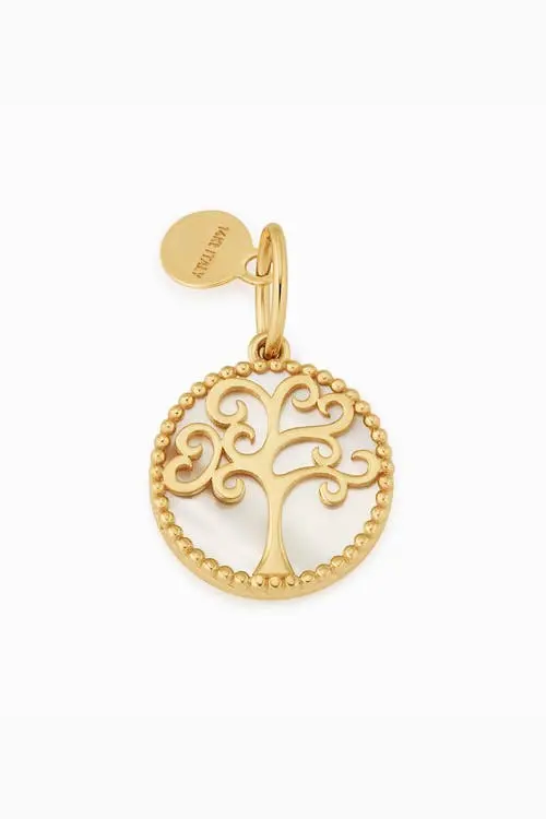 ORADINA 14k Gold Tree Of Life Pendant Charm - Yellow Gold/ Mother Of Pearl