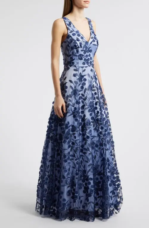 aqua embroidered illusion dress AQUA DRESS IN SKY BLUE | CULT MIA main image 1