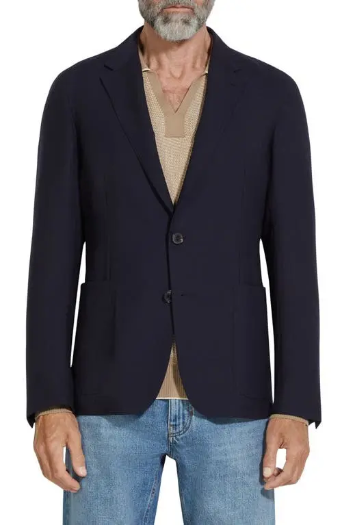 Zegna Deconstructed Oasi Cashmere Sport Coat - Navy Solid