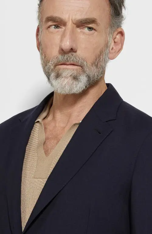 Zegna Deconstructed Oasi Cashmere Sport Coat - Navy Solid