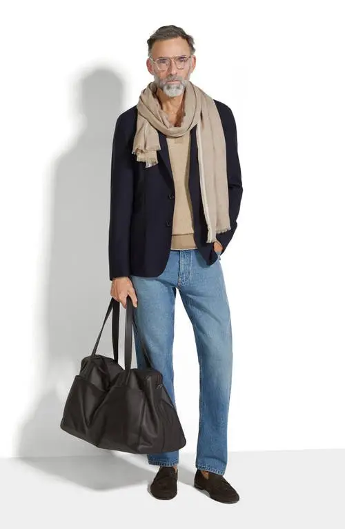 Zegna Deconstructed Oasi Cashmere Sport Coat - Navy Solid