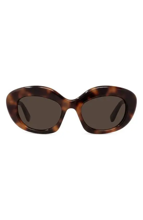 Loewe Curvy 51mm Cat Eye Sunglasses - Dark Havana / Brown