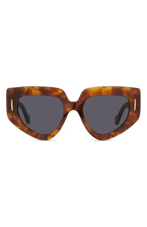 Loewe Anagram 51mm Geometric Sunglasses - Blonde Havana / Blue