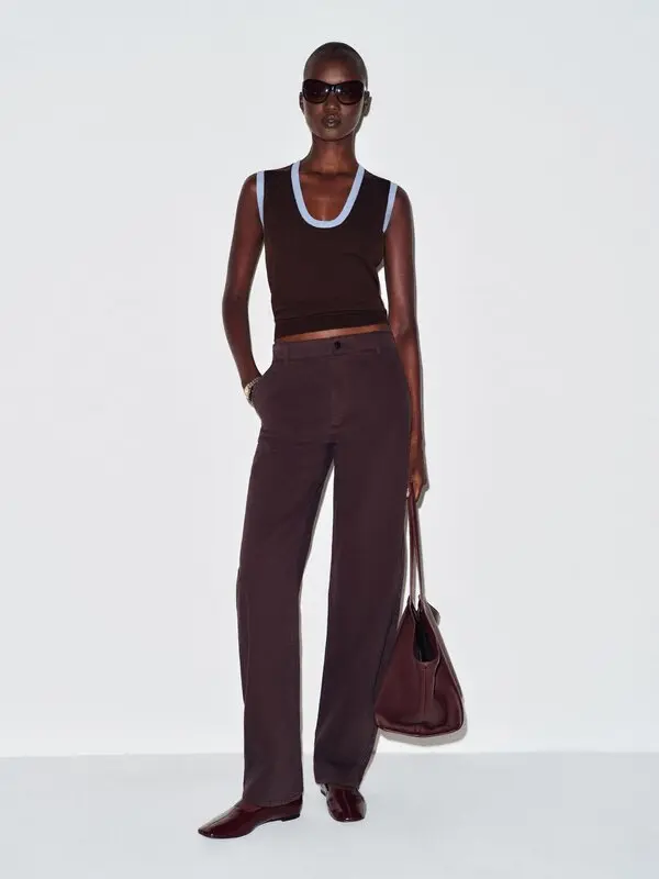 REFORMATION Marta Regenerative Merino Sweater Tank Top - Brown