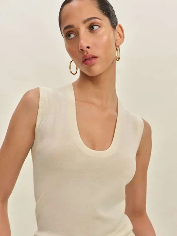 REFORMATION Marta Sweater Tank - Ivory