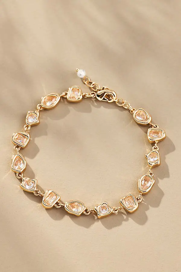 Anthropologie Mixed Stone Bracelet - Clear