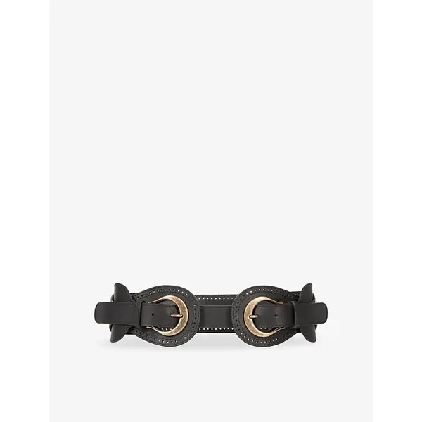 THE KOOPLES Black Leather Western Belt Size S Silver Double Buckles Rock Glam The Kooples Belts for Women on Sale up to 90% Off: Poshmark main image 2