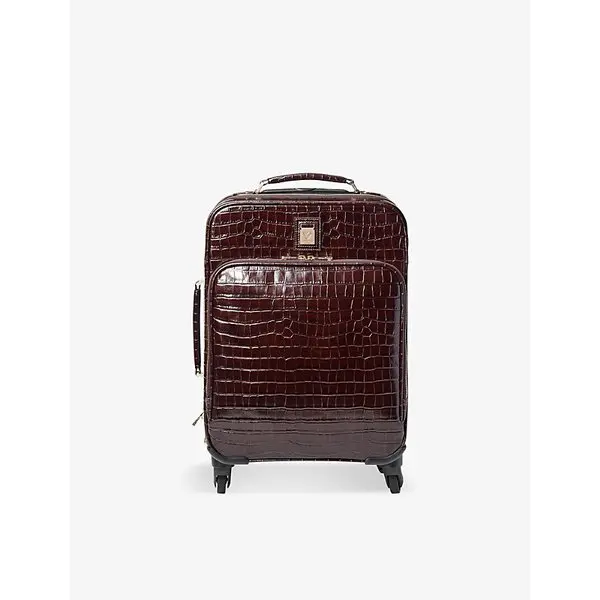 ASPINAL OF LONDON Connaught Croc-effect Leather Cabin Suitcase
