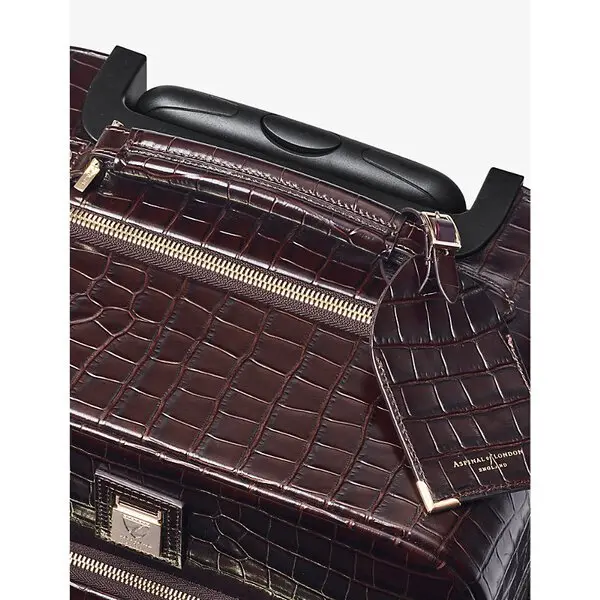 ASPINAL OF LONDON Connaught Croc-effect Leather Cabin Suitcase