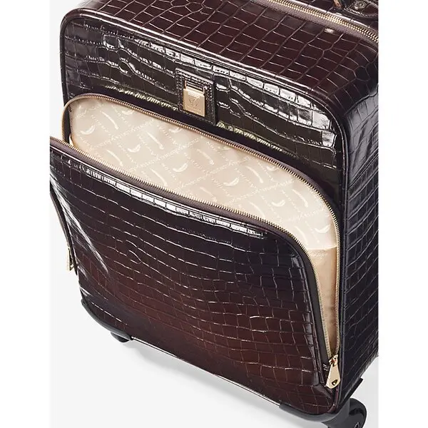 ASPINAL OF LONDON Connaught Croc-effect Leather Cabin Suitcase
