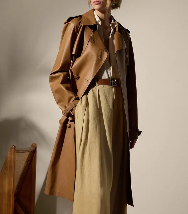 Ralph Lauren Lambskin Niles Trench Coat